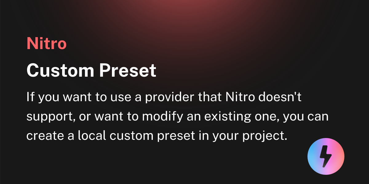 自定义预设 - Nitro