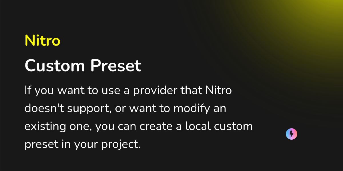 Custom Preset - Nitro Custom Preset - Nitro